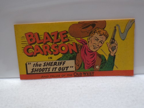 1950s Mini Advertising Comic Book: Blaze Carson In, The Sheriff Shoots it Out | eBay