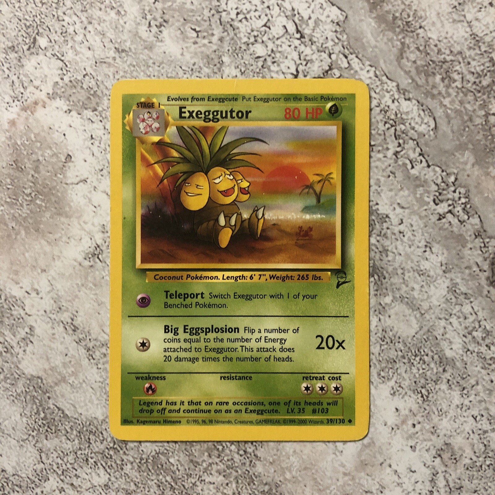 Pokémon TCG Exeggcutor Base Set 2 39/130 Regular Unlimited Uncommon for ...