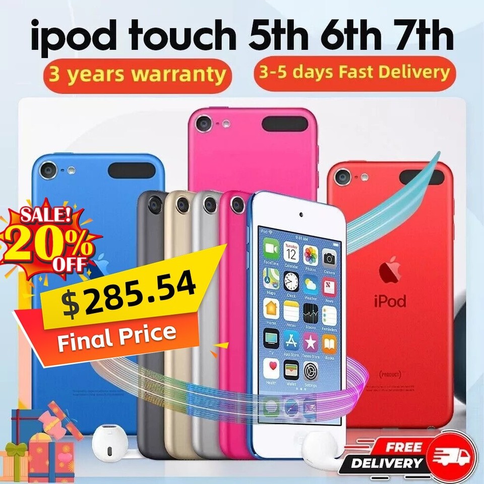 Apple iPod Touch 6th 7th Generation 32GB 64GB 128GB 256GB MP3 Game ...