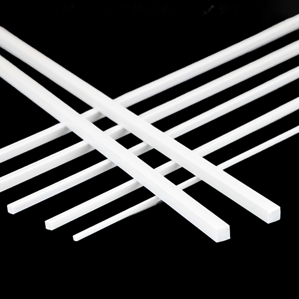 White Solid ABS Plastic Square Bar Rod DIY Model Building 1x1-10x10mm ...