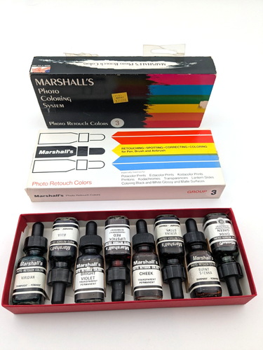 Vintage Marshall's Photo Coloring System Retouch Colors #3 - (8 Bottles ...