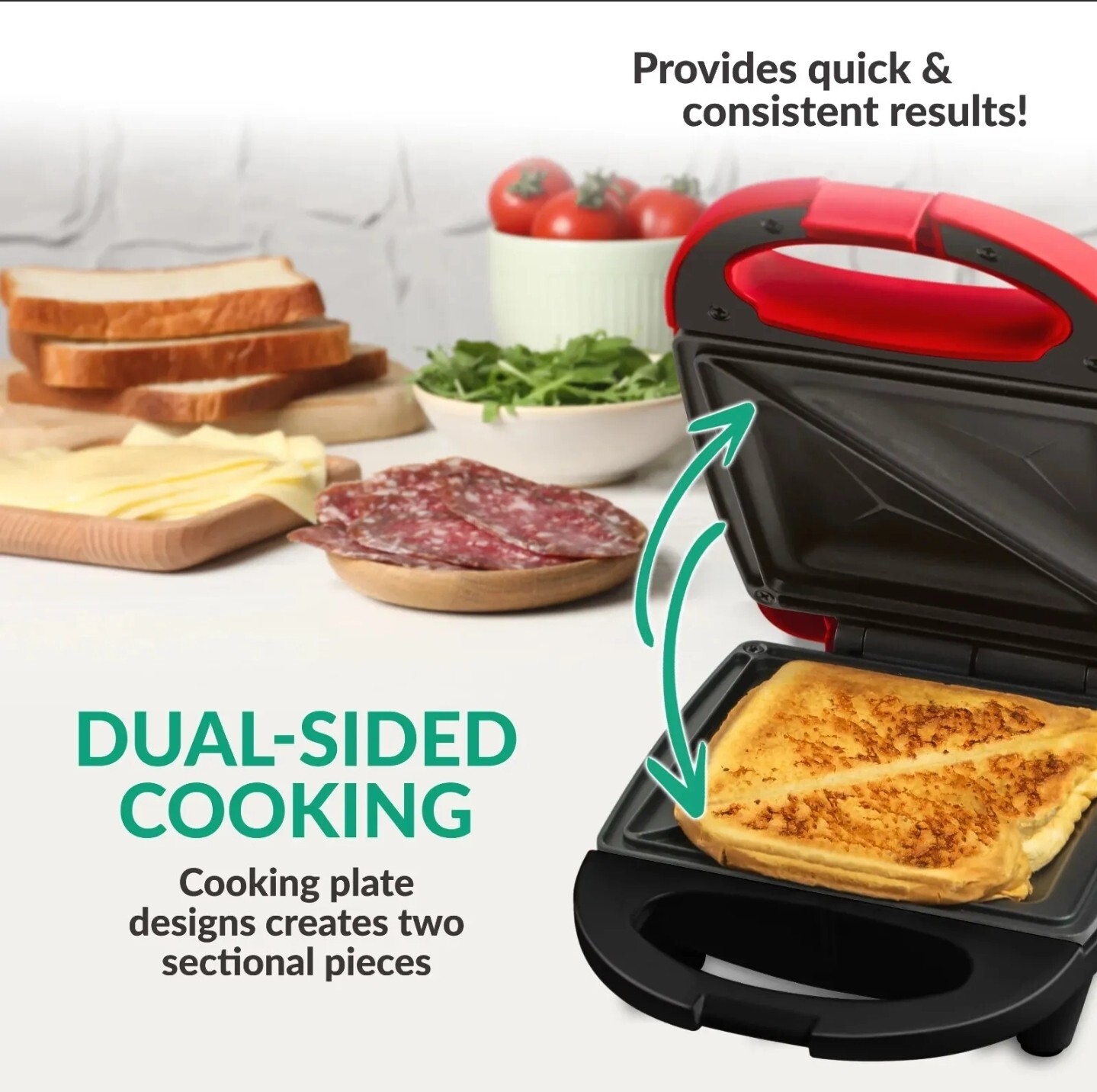 Nostalgia My Mini Sandwich Maker Red Brand. Great Gift, Quick and Easy ...