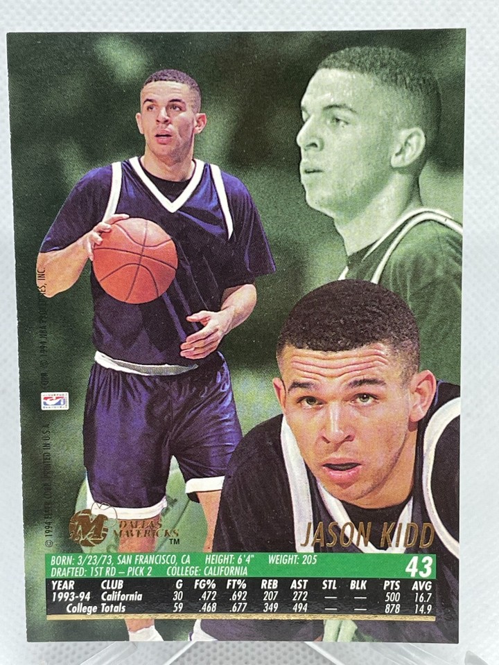 Jason Kidd 1994-95 Fleer Ultra #43 Rookie Card RC | eBay