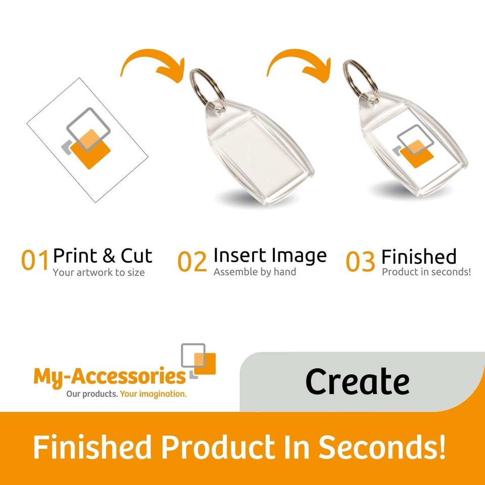 Blank Acrylic Photo Keyring 35 x 24mm P5 Insert Size - Personalise Gifts & Promo | eBay UK