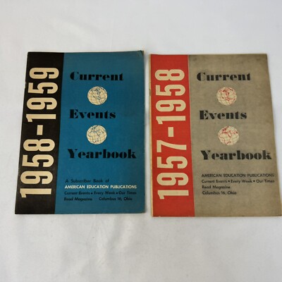 Pair Of Current Event Yearbooks American Education 1957-1958 & 1958 ...