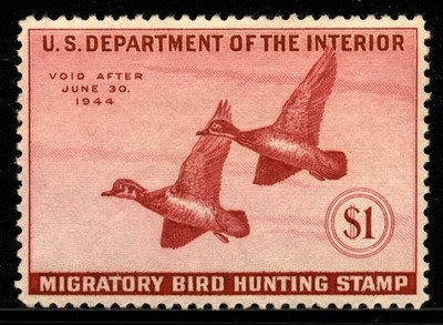 US Stamps Scott RW 10 $1 Federal Duck Stamp, MLH GORGEOUS | eBay