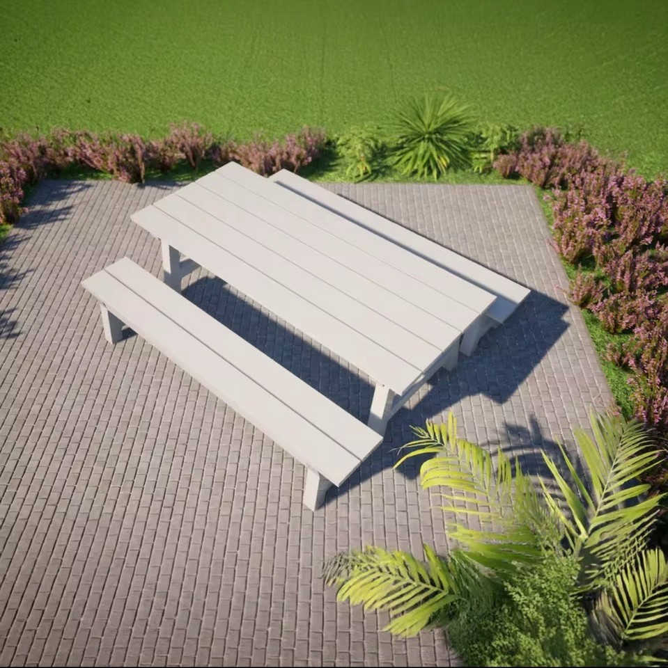 Farm Picnic Table Plans – DIY Outdoor Table & Bench Set (96" x 39") | eBay