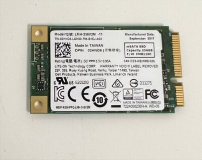 NEW DELL 256GB SSD Solid State Drive mSATA 2HNG6 LITE-ON LMH-256V2M 6Gb ...