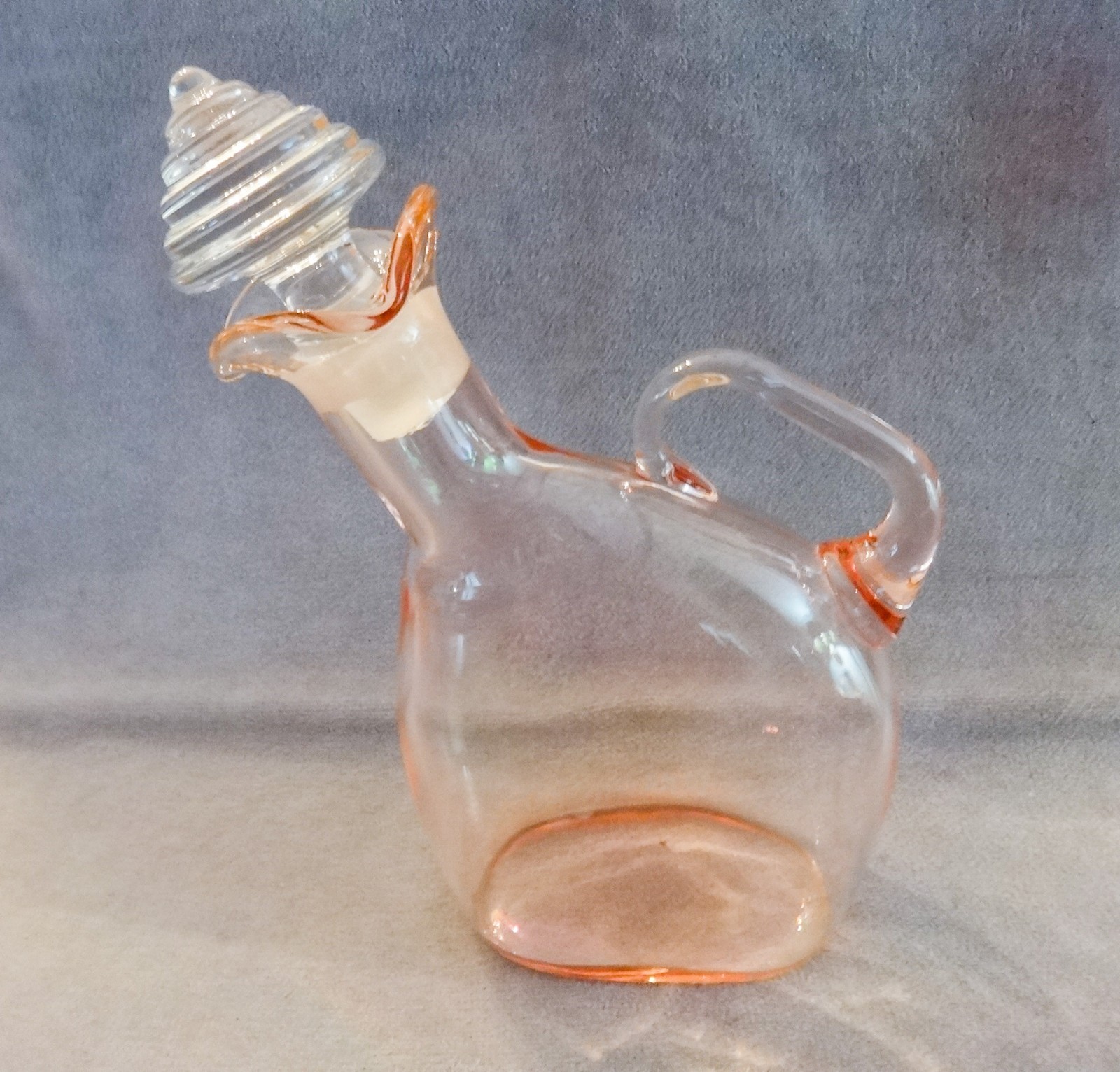 Vintage 1930s Pink Angled Decanter~Clear Beehive Stopper~Scarce New ...