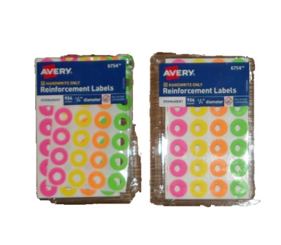 Avery Two Packs Of 924 Each 1/4 Reinforcement Labels | eBay
