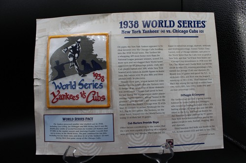 1938 WORLD SERIES PATCH CARD ~ Willabee & Ward ~ NEW YORK YANKEES ...