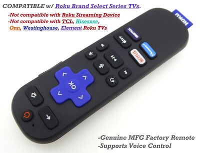 New Roku Brand TV Models 24R2A5R 32R2A5R 40R2A5R Remote 3026000015 (RC ...