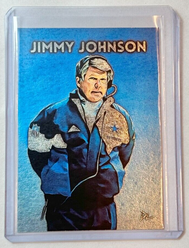 Jimmy Johnson Platinum Plated Artist Signed "Dallas Cowboys" Trading ...