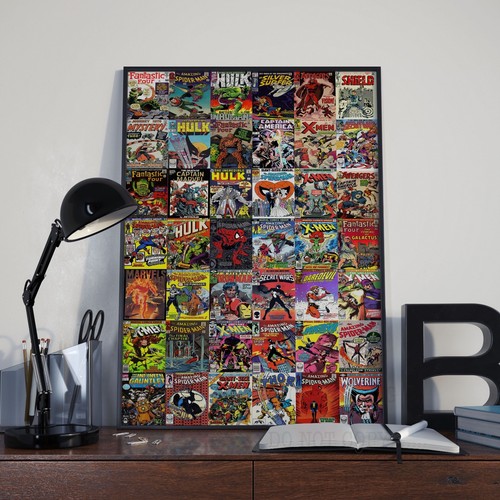Marvel Comic Cover Collage Mosaic Poster Print / Picture A3 A4 Size ...