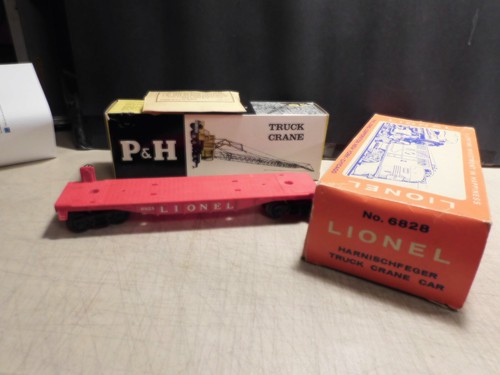 Rare Lionel 6828 Harnischfeger Crane Car Red Flat Car new | eBay