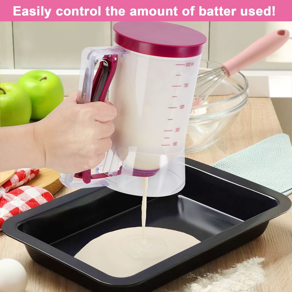 900ml Kitchen Batter Dispenser Muffin Cupcake Pancake Measuring Baking ...