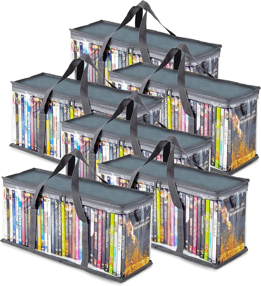 DVD Storage Bags Media Organizer CDs Disc Movie Case Clear Plastic ...