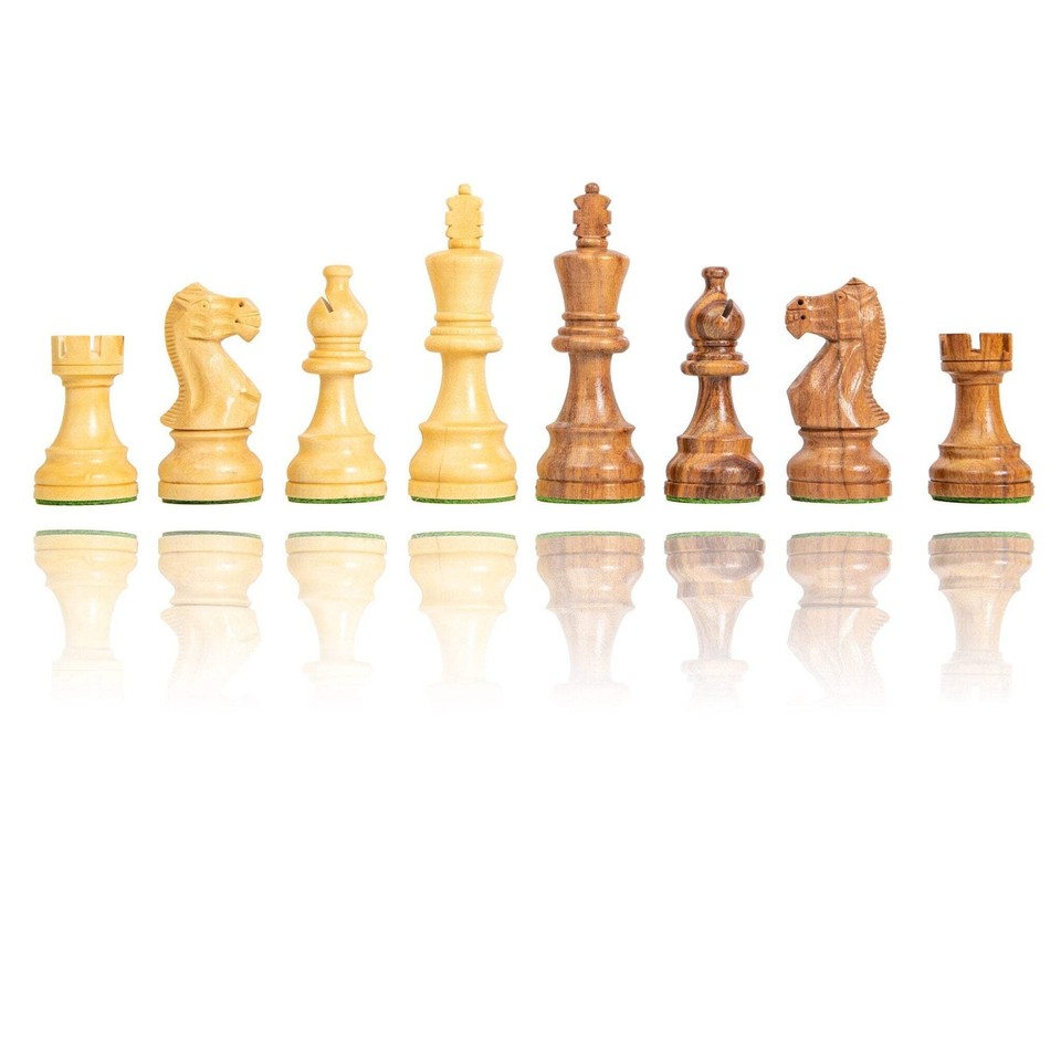 Italfama Hand-Carved Wooden Chess Set, Weighted Pieces, Walnut/Maple ...