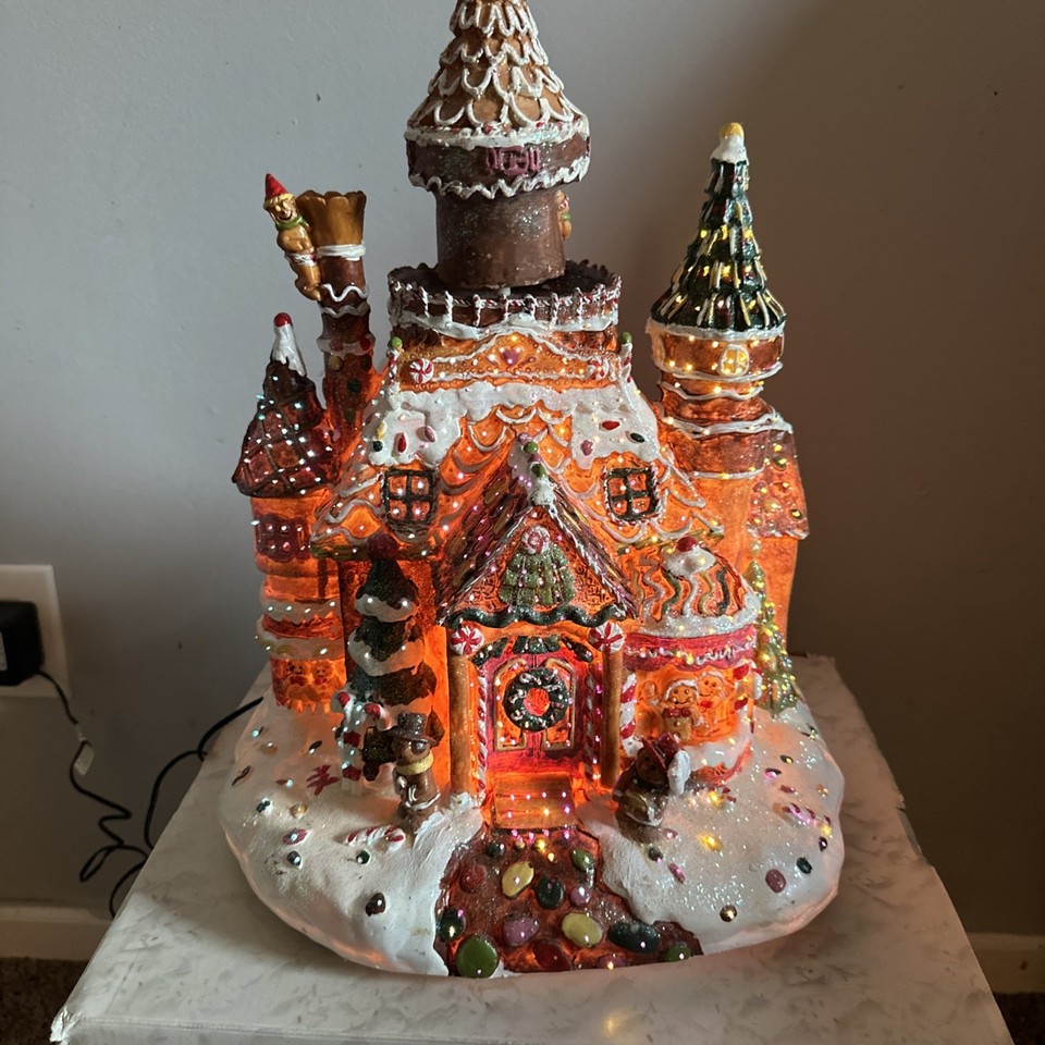 Vintage Cracker Barrel Fiber Optic Gingerbread House Christmas Holiday ...