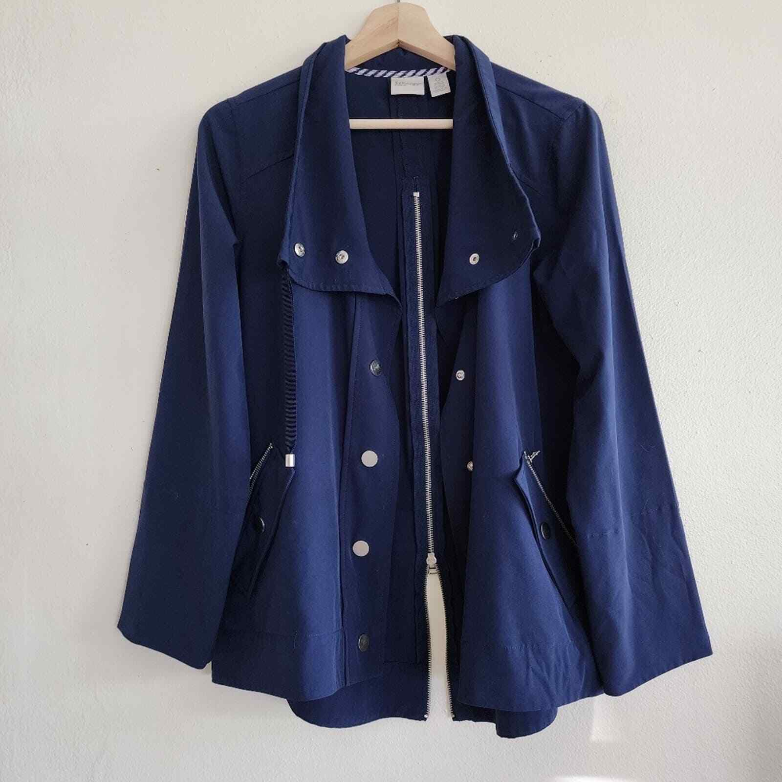 CHICO’S Zenergy Navy Blue Lightweight Swing Jacket‎ Size 0 Small ...