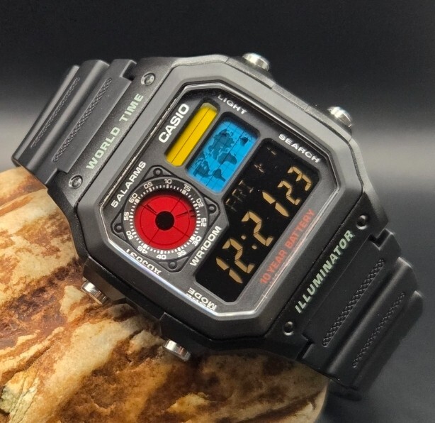 CASIO AE-1200WHD. Royale World Time. Negative Display. SELECT YOUR ...