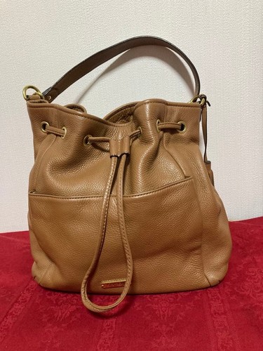 COACH Vintage Shoulder Bag Drawstring Leather Brown Gold Hardware From ...
