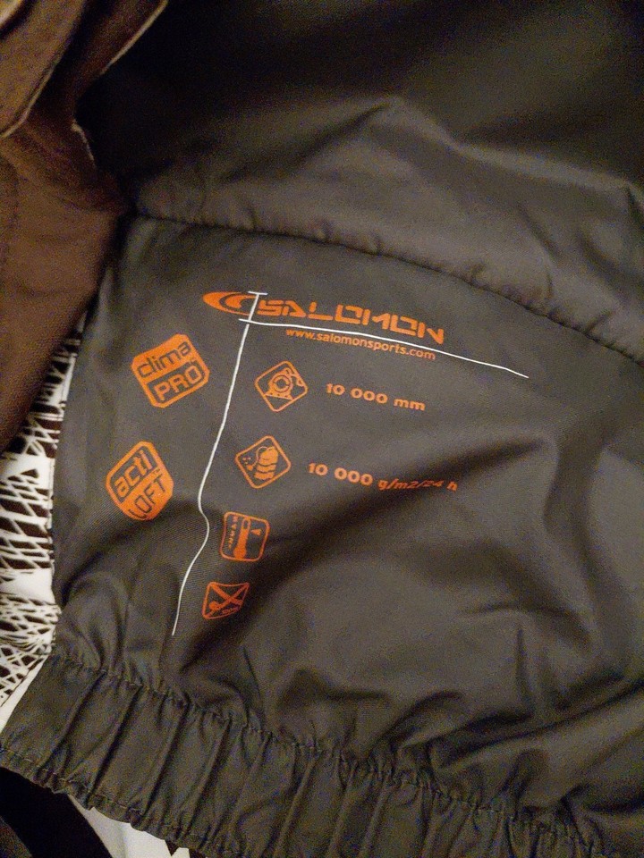 Salomon Men's Hooded Clima Pro Snowboard Ski Jacket, Brown color, Size ...