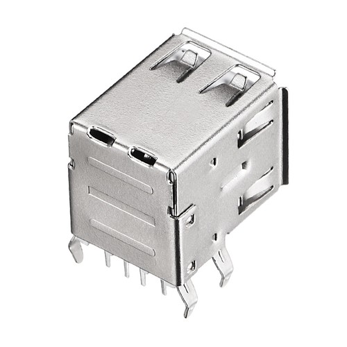 15Pcs PCB USB Connector Type-A Dual Port Female Jack 8 Pin Horizontal ...