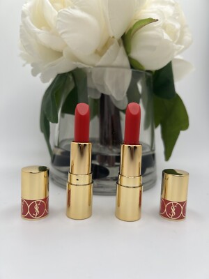 2 X YSL Yves Saint Laurent Rouge A Levres No 45 Mini Lipstick 2-Pc ...
