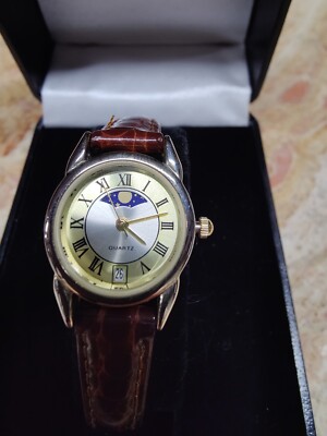 moon phase watch vintage Leather Band | eBay