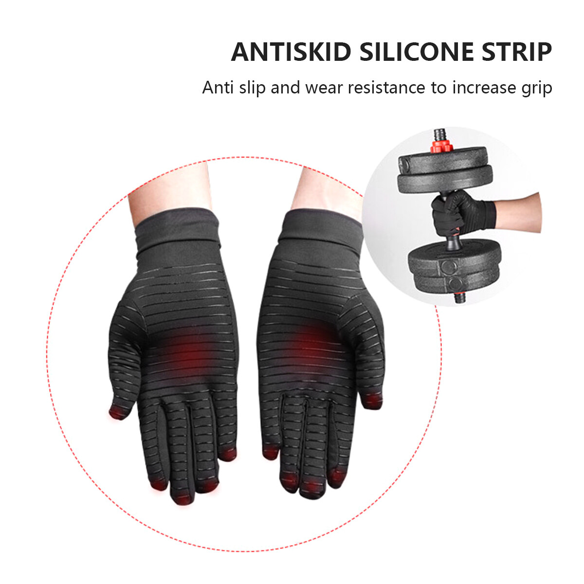 Anti Arthritis Full Finger Gloves Hand Wrist Support Compression Relief ...