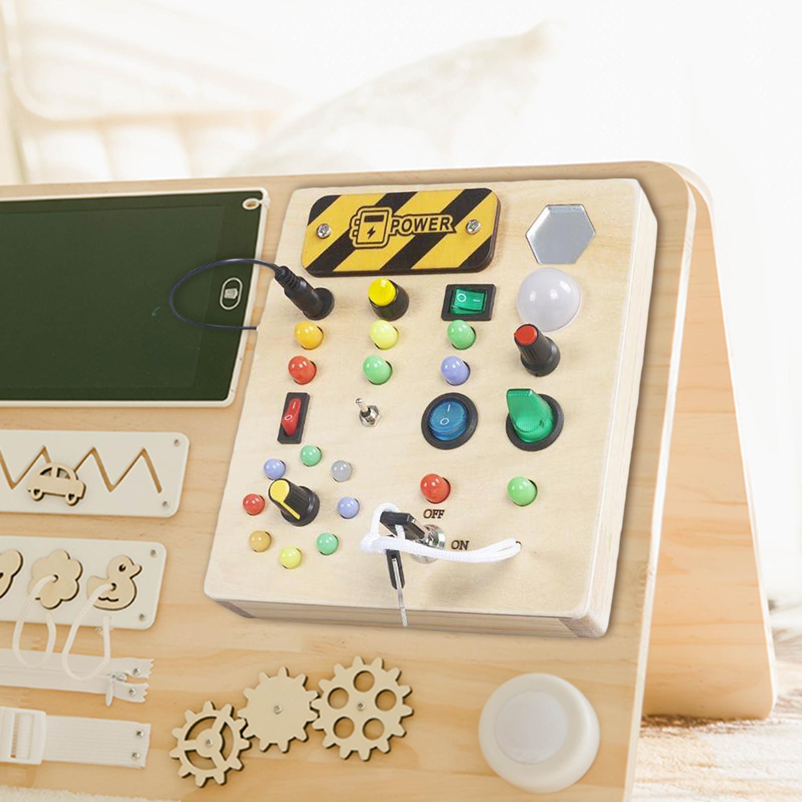 Lights Switch Busy Board Montessori Toys, LED Busy Board, Kids Activity ...