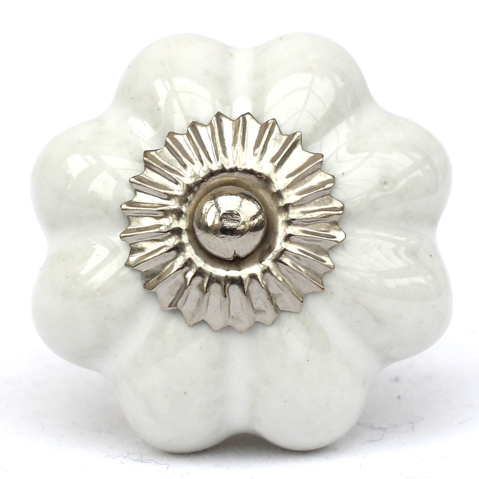 White cream ceramic knobs drawer pulls cupboard door knobs porcelain china | eBay
