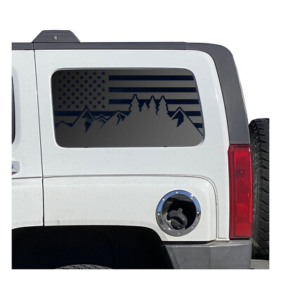 Mountain scene III w/USA Flag Decal for Hummer H3 - American Flag HH3 ...