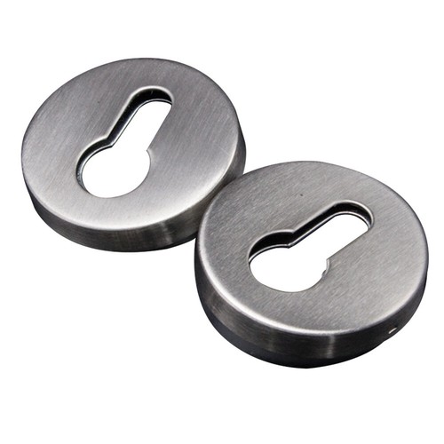Replace With Screws Dual Chrome Keyhole Covers Set Brushed Euro Profile ...