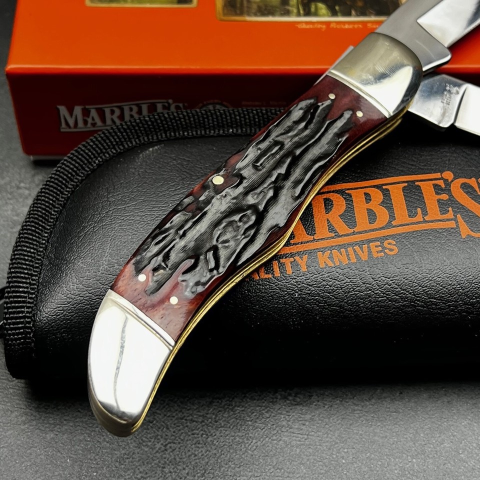 Marbles Outdoors Knives Stag Bone Skinning 2 Blade Folding Hunter ...