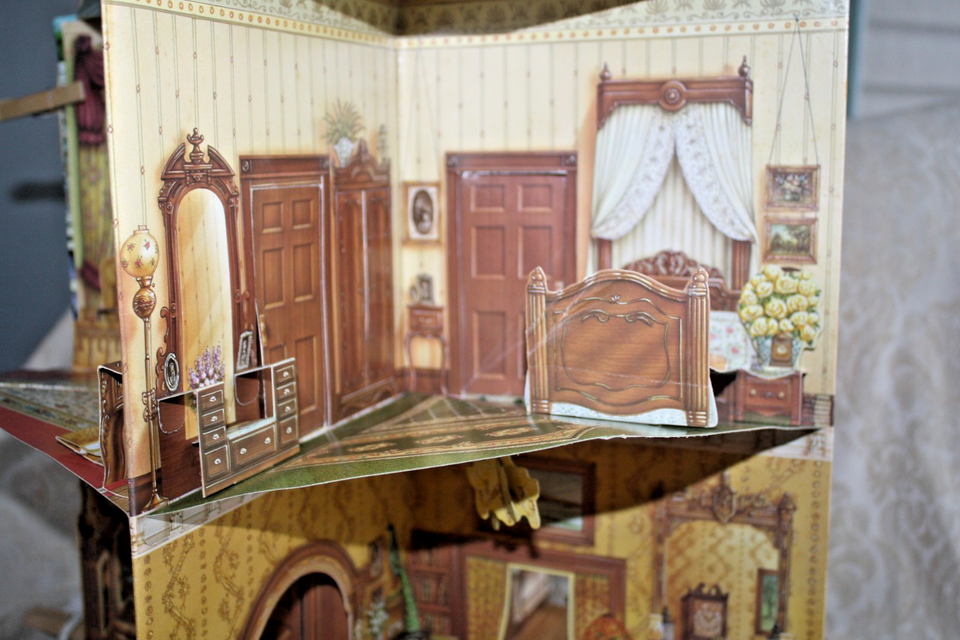 Vintage 3D Three-Dimensional VICTORIAN Doll HOUSE Popup Hard Cover BOOK ...