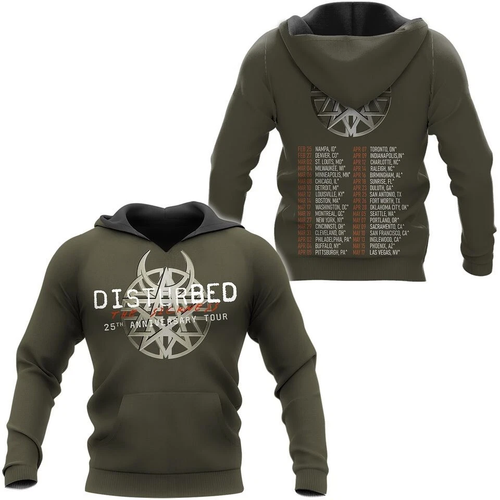 Disturbed 25th Anniversary Tour Hoodie 3D Hoodie For Men Women MR2095 ...