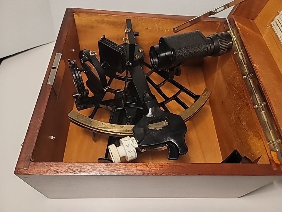 1973 Brass C. Plath Hamburg Sextant In Wood Case | eBay