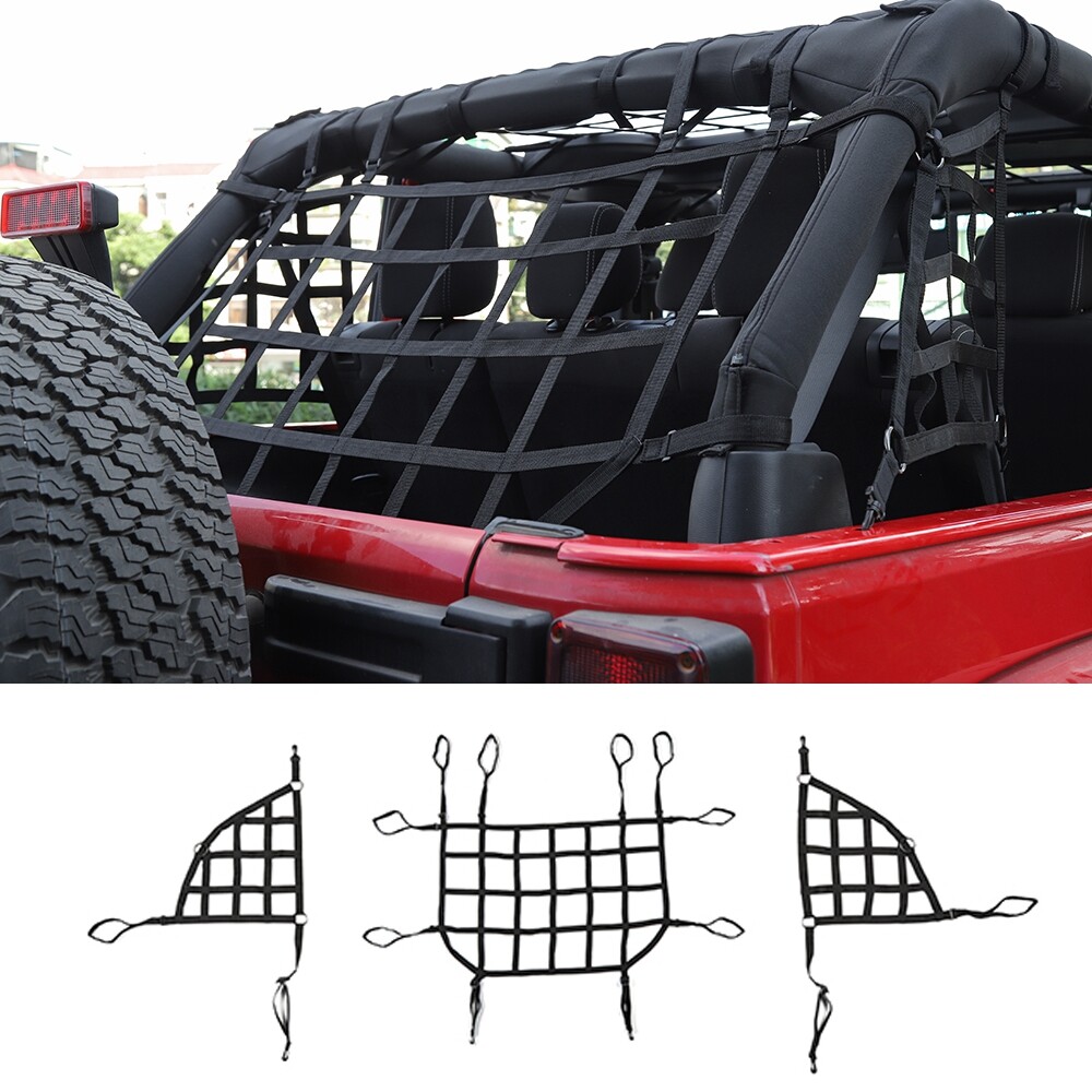 Rear Trunk Cargo Restraint System Net Cover Sunshade For Jeep Wrangler ...