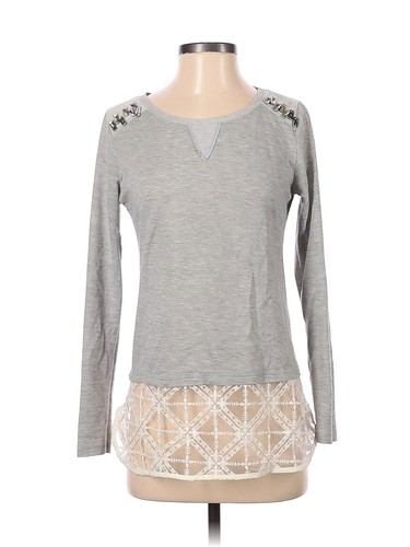 ID Identity Women Gray Long Sleeve Top S | eBay