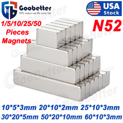 N52 Block Square Magnets Super Strong Neodymium Large Magnet Rare Earth ...