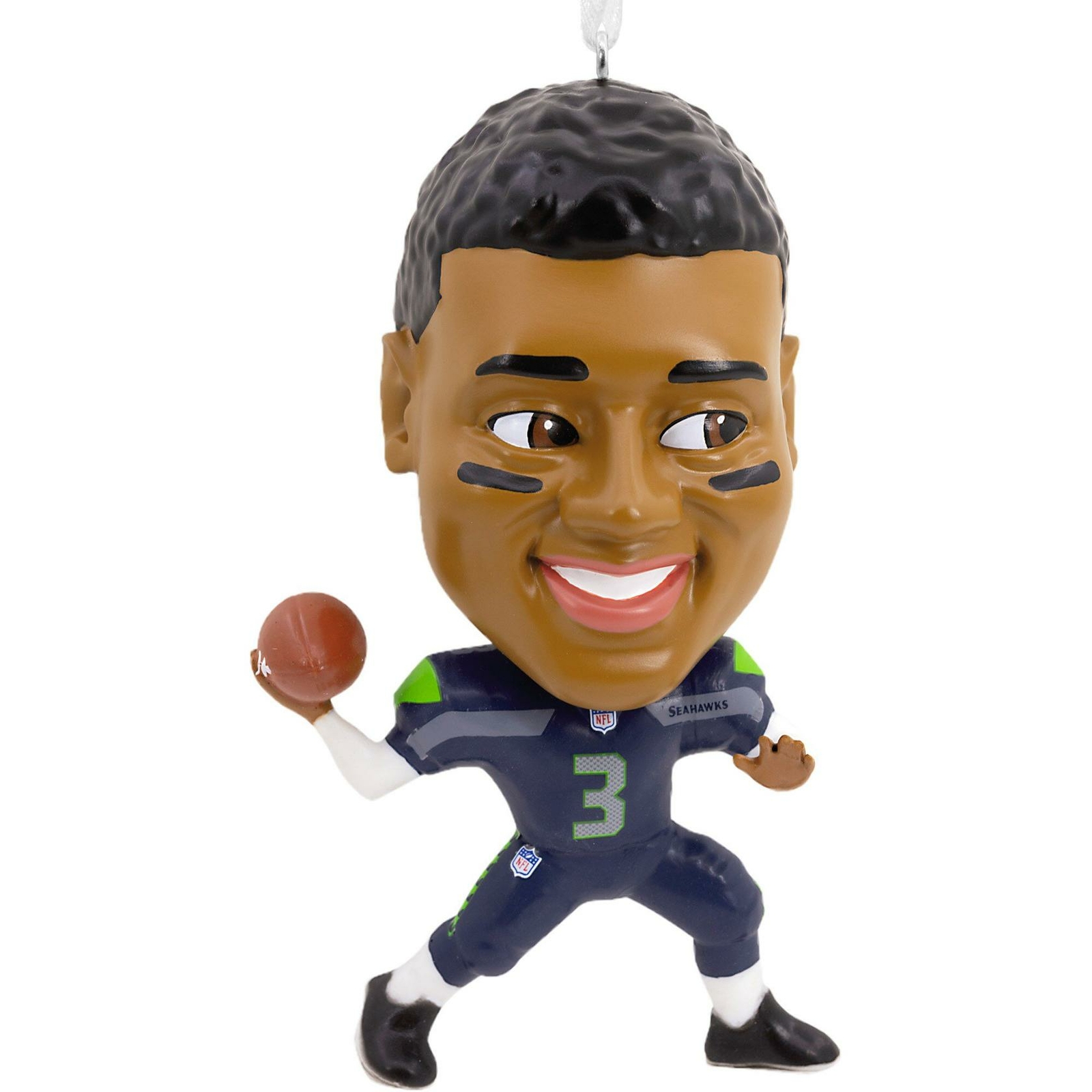 Hallmark Russell Wilson Seattle Seahawks Bouncing Buddy Player Ornament ...