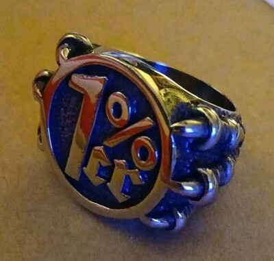 1%er Large Skull Outlaw Motorcycle Biker Ring Stainless Steel Sz 13 | eBay