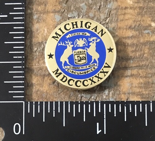 MICHIGAN State Seal 1835 Travel Souvenir Lapel Hat Pin MI | eBay