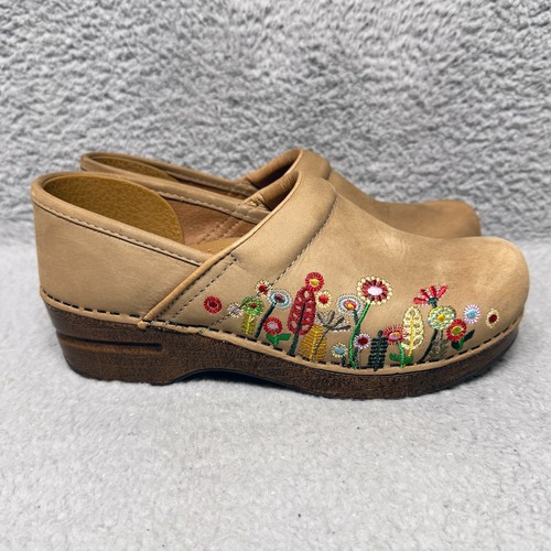 Dansko Professional Womens Size 38 US 7.5-8 Clogs Shoes Brown Floral ...