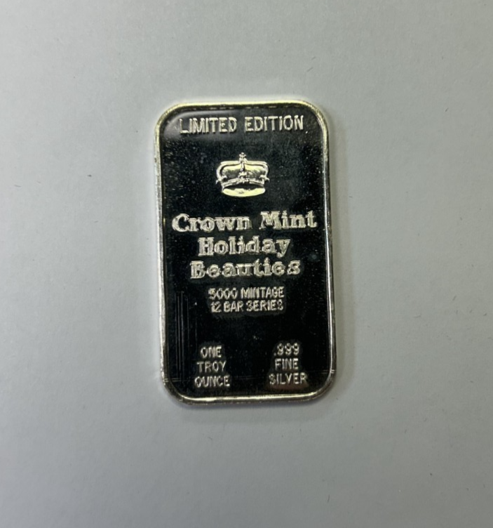 1984 Crown Mint Holiday Beauties Happy New Year 1oz .999 Silver Art Bar ...