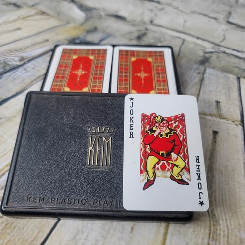Vintage KEM Plastic Playing Cards with Case Two Deck | eBay