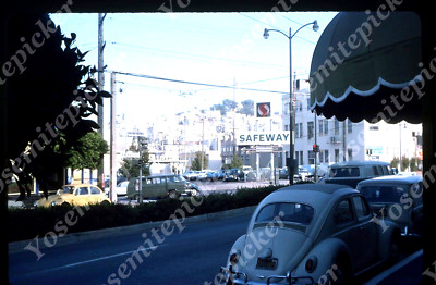 sl73 Original slide 1970's ? San Francisco street scene cars Safeway ...