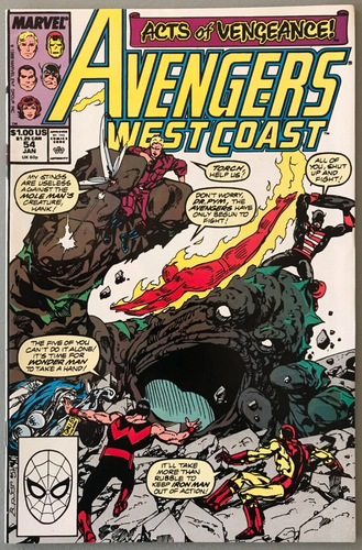 Avengers West Coast #54 Byrne Iron Man Scarlet Witch Vision FF Homage ...